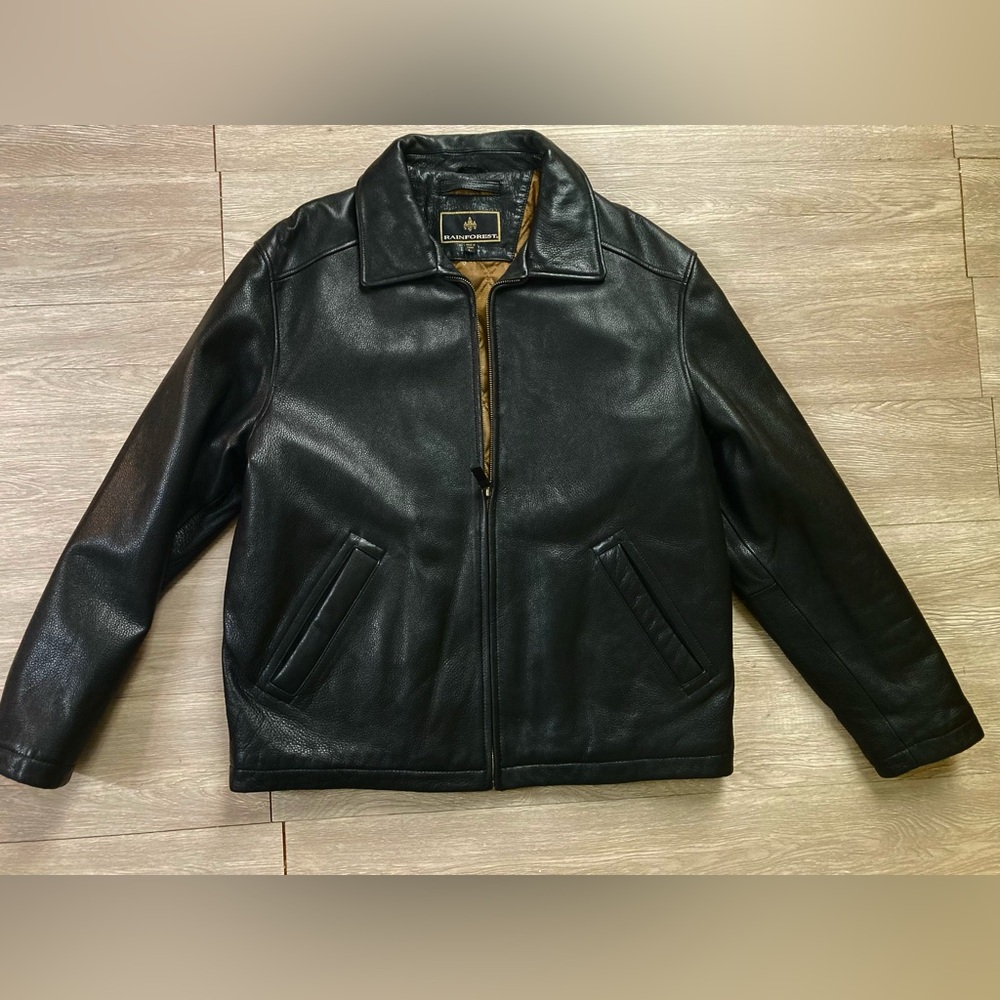 Rainforest Leather Bomber Jacket - Gem
